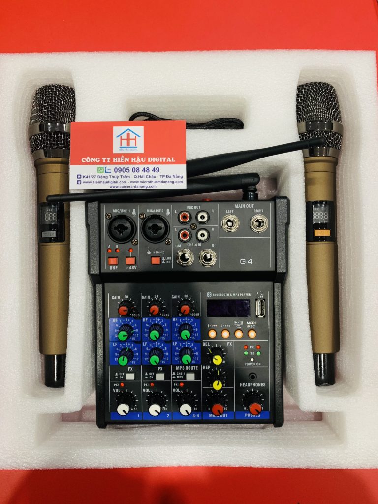 Mixer G4 kèm micro không dây hát karaoke, livestream - Thiết bị thu âm ...
